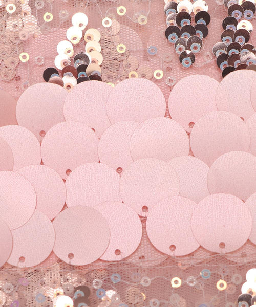Peach Colour Sequin Work Imported Net Fabric
