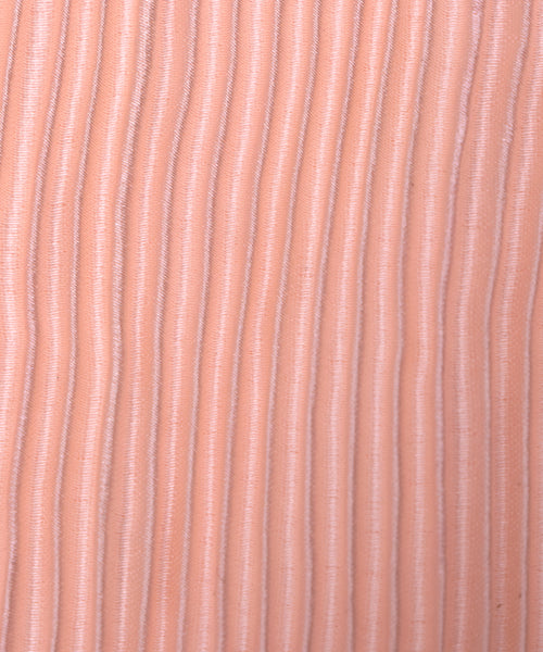 Pastel Peach Colour Plain Pleated Satin Fabric